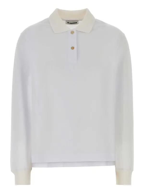 JIL SANDER Pique Polo Shirt - White