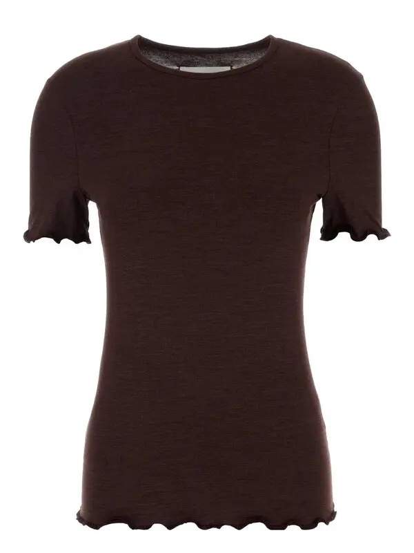 JIL SANDER Stretch Silk-blend T-shirt - Purple
