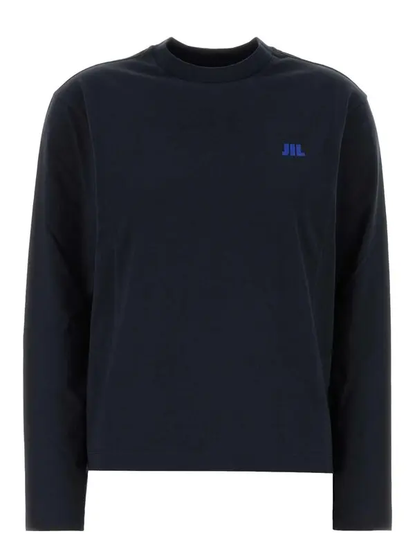 JIL SANDER Cotton T-shirt With Logo Detail - Blue