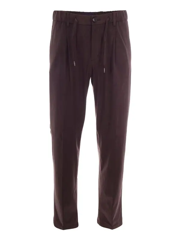 Herno Slim-fit Drawstring Trousers - Marrone Scuro