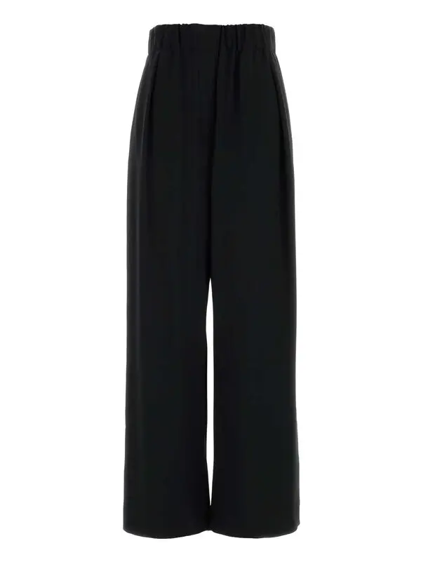 JIL SANDER Crepe Wide-leg Tailored Trousers - Black