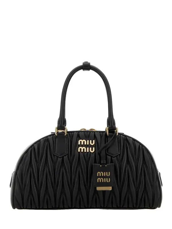 Miu Miu Arcadie Mini Nappa Leather Handbag - Black