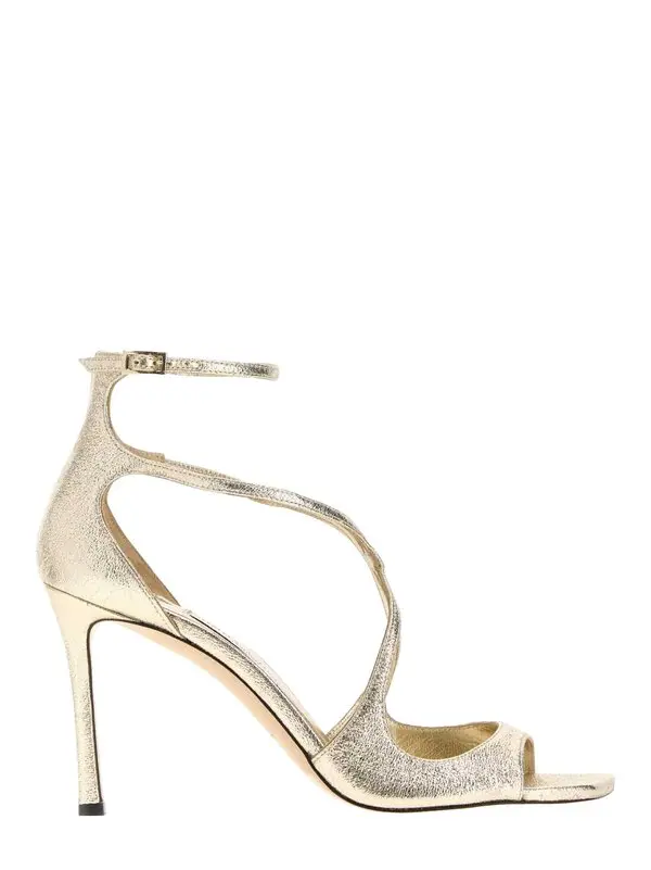 JIMMY CHOO Azia 95 Fabric Heeled Sandals - Gold