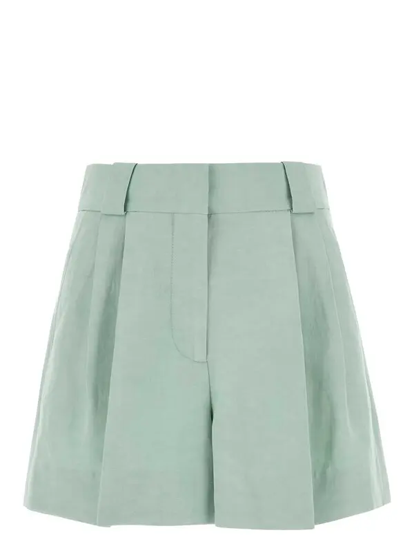 BLAZE Zenith Silk-linen Blend Tailored Shorts - Light Blue