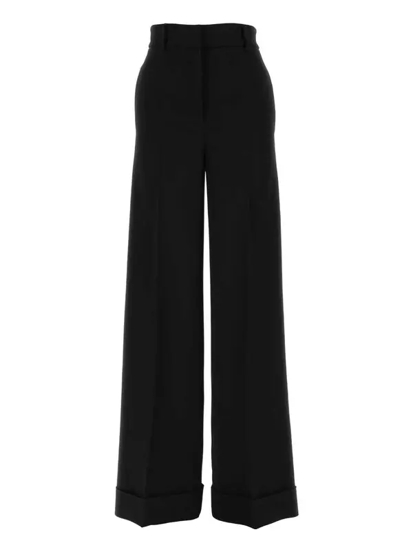 Moschino Wide-leg Crepe Trousers - Black