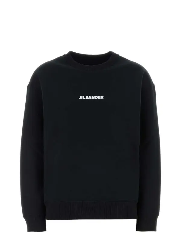 JIL SANDER Cotton Crewneck Sweatshirt - Black