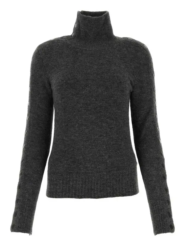 Isabel Marant Étoile Turtleneck Sweater With Button Detail - Grey