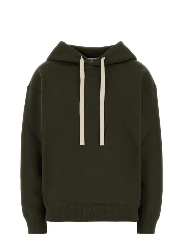 JIL SANDER Cotton Hooded Sweatshirt - Green