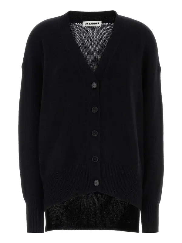 JIL SANDER Oversized Cashmere Cardigan - Black