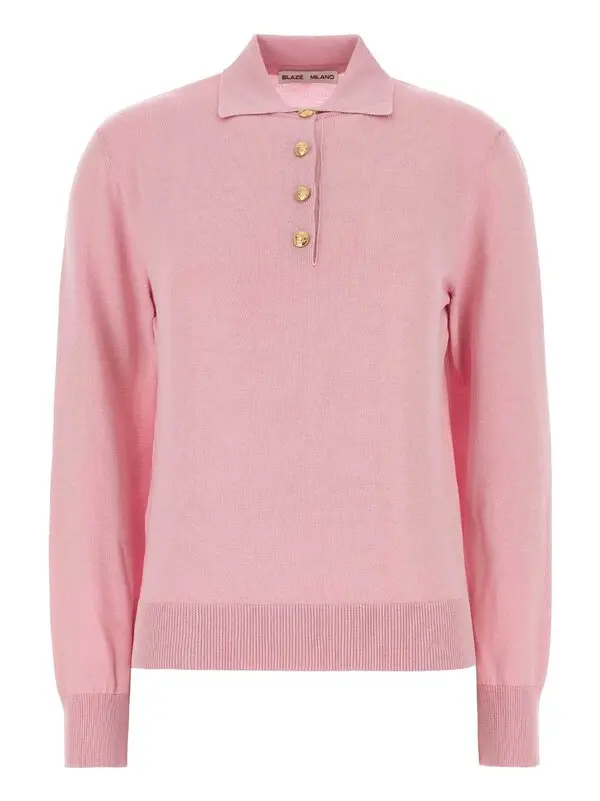 BLAZE Silk-blend Polo Shirt - Pink