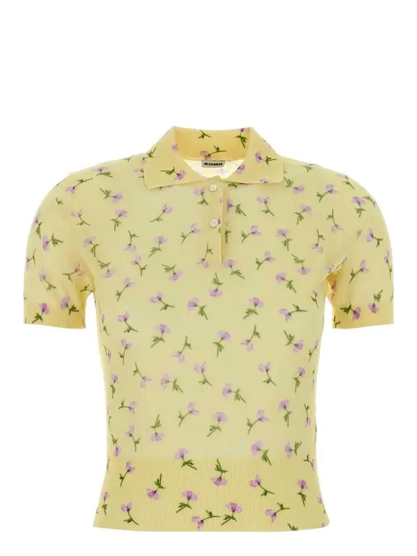 JIL SANDER Printed Cotton-blend Polo Shirt - Floral