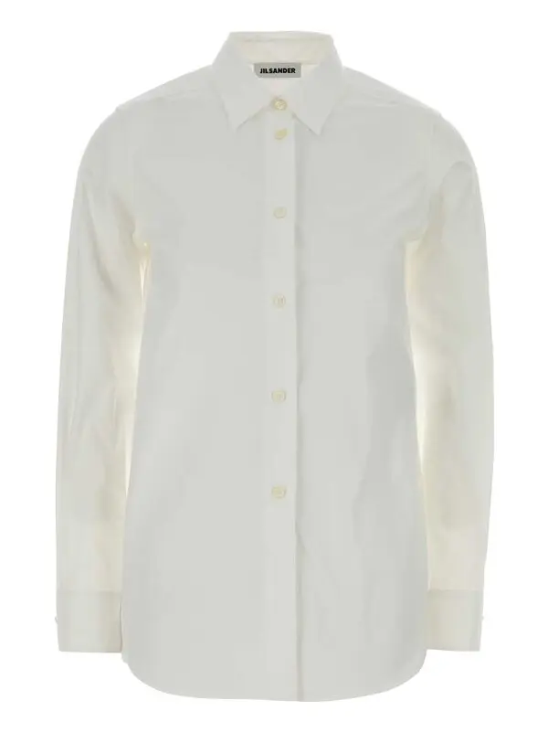 JIL SANDER Cotton Poplin Button-front Shirt - White