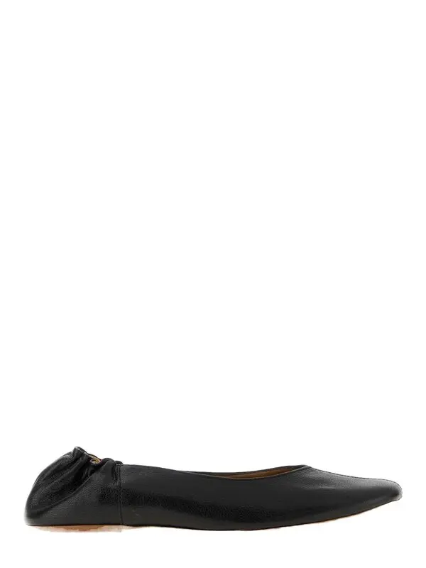 A.p.c. Juliet Leather Ballerina Flats - Black