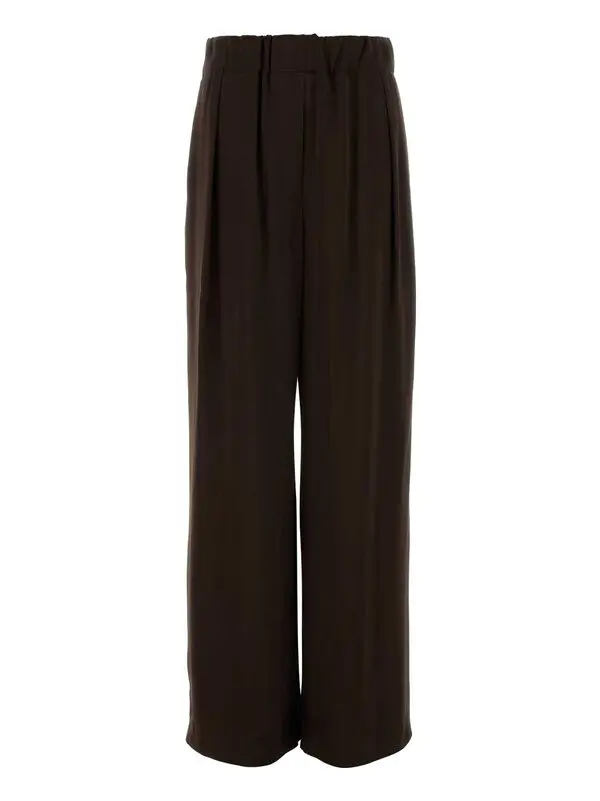 JIL SANDER Wide-leg Satin Trousers - Brown