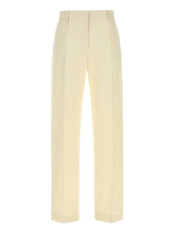 JIL SANDER 100% Cotton Pant - White