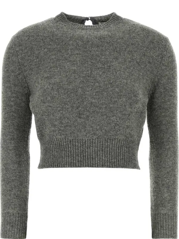JIL SANDER Wool Blend Knit Sweater - Grey
