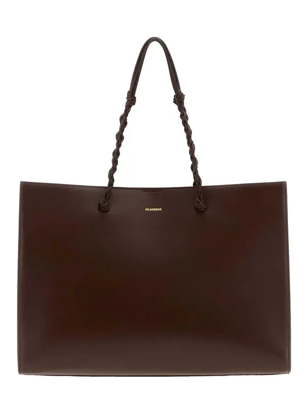 JIL SANDER Tangle Shopping Handbag With Gold-tone Hardware - Brown