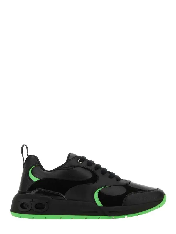 FERRAGAMO Cosimina Leather Sneakers - Black