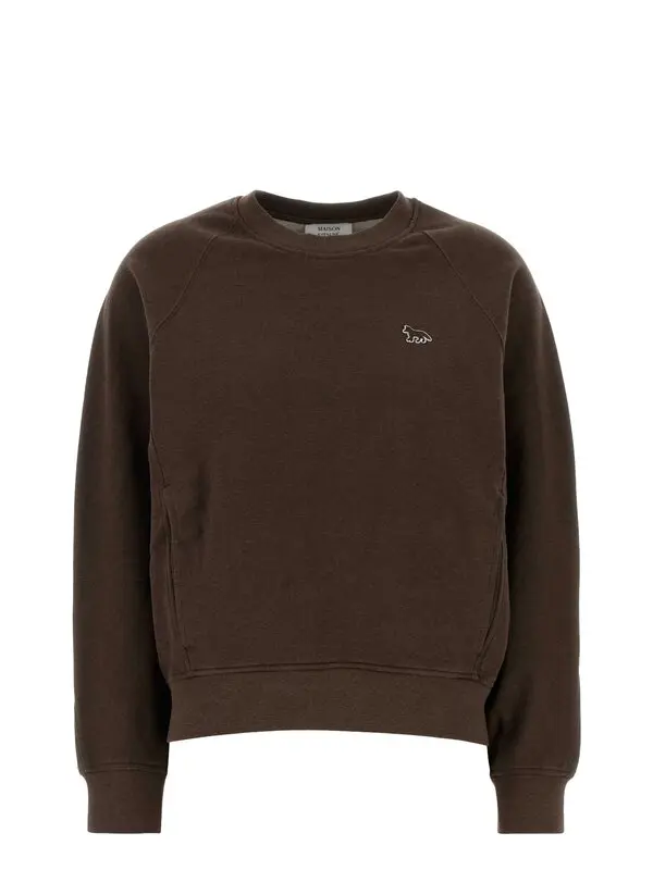 Maison Kitsuné Cotton Sweatshirt With Fox Logo - Brown