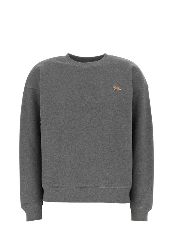 Maison Kitsuné Cotton Sweatshirt With Fox Logo - Grey