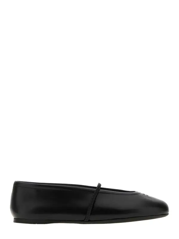 Miu Miu Leather Ballerina Flats - Black