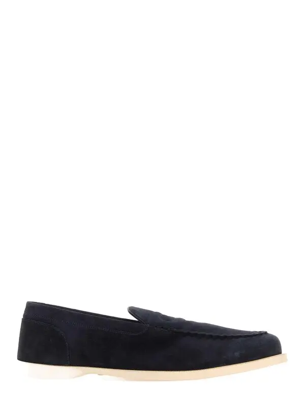 John Lobb Suede Pace Loafers - Blue