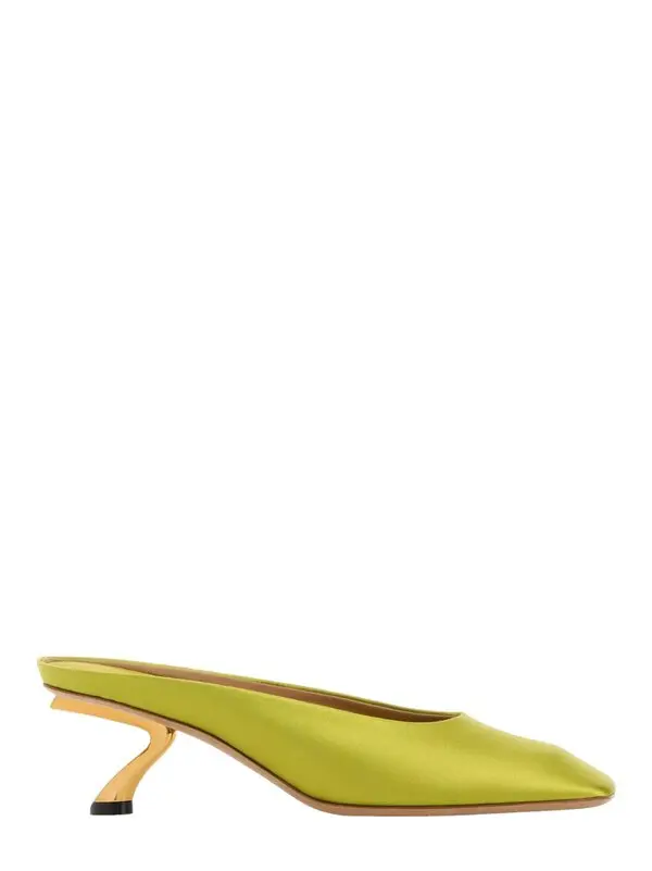 FERRAGAMO Safi Satin Flat Pumps With 5.5 Cm Heel - Green