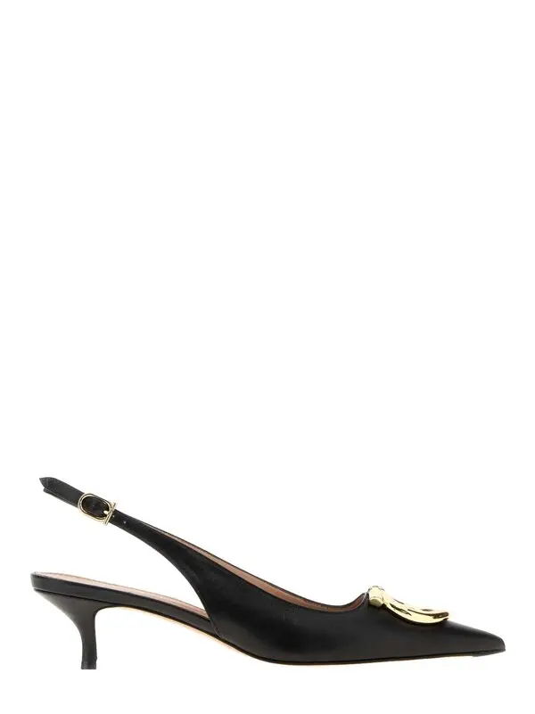 FERRAGAMO Sara 40 Pumps In Leather With 4 Cm Heel - Black