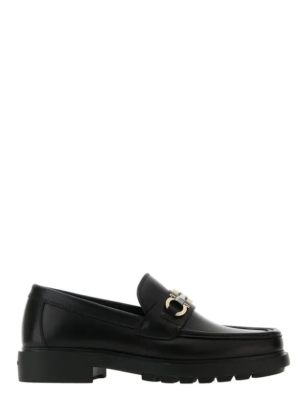 FERRAGAMO Douglas Leather Loafers - Neroneronero
