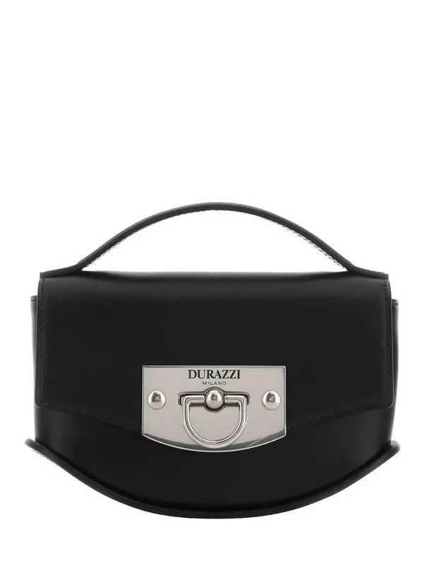 DURAZZI MILANO Leather Mini Swing Handbag - Black