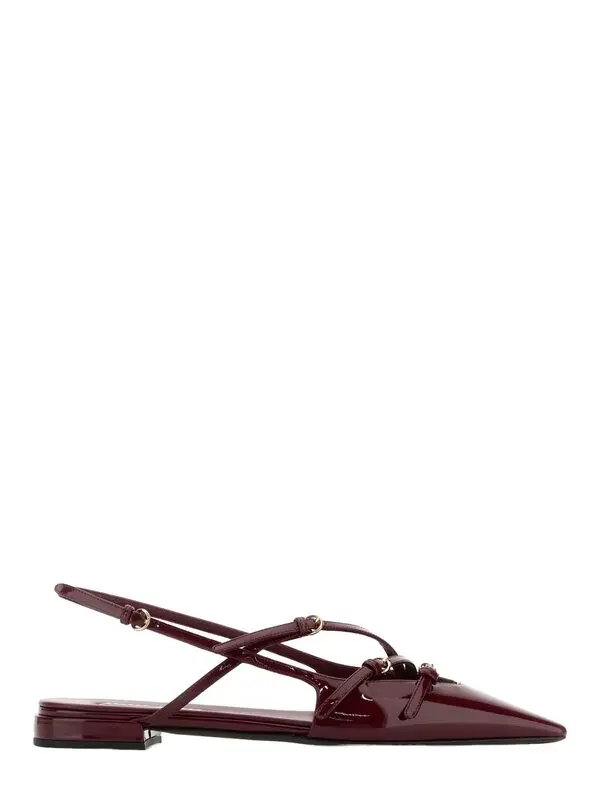 Miu Miu Patent Leather Ballerina Flats - Burgundy