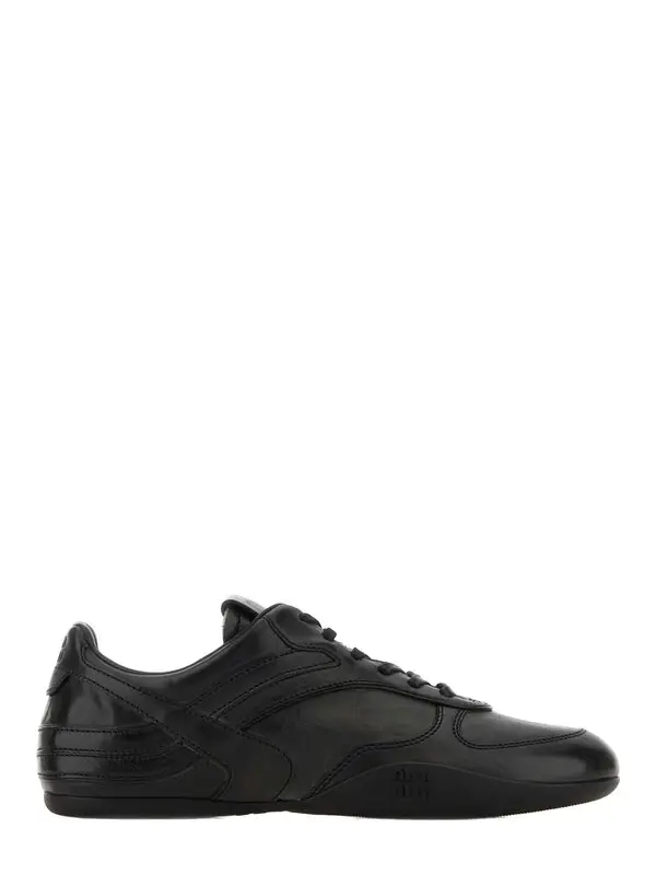 Miu Miu Leather Low-top Sneakers - Black