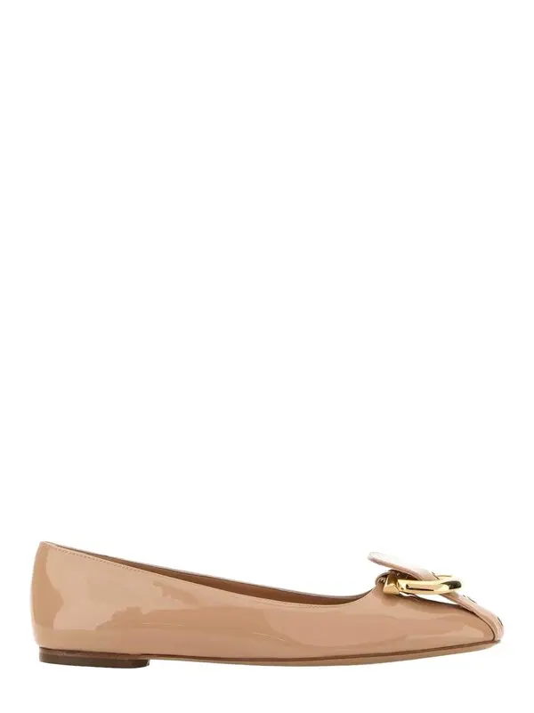 FERRAGAMO Leather Ballerina Flats - Pink