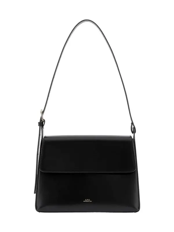 A.p.c. Mini Virginie Leather Shoulder Handbag - Black