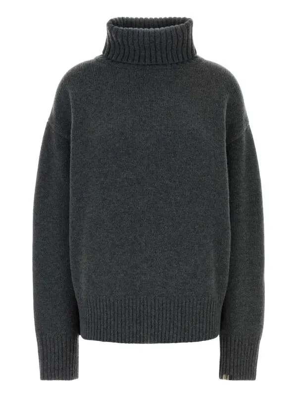 Extreme Cashmere 100% Cashmere Turtleneck Sweater - Grey