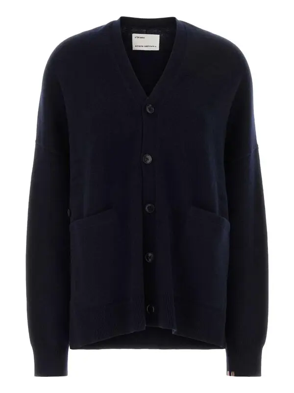 Extreme Cashmere Oversize Cardigan In Cashmere Blend - Blue