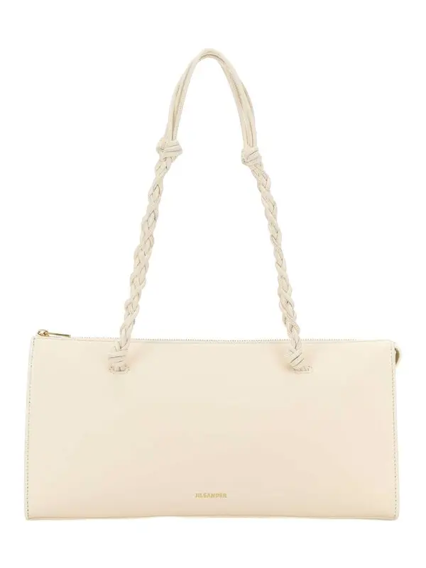 JIL SANDER Tangle Tent Calf Leather Shoulder Handbag - White