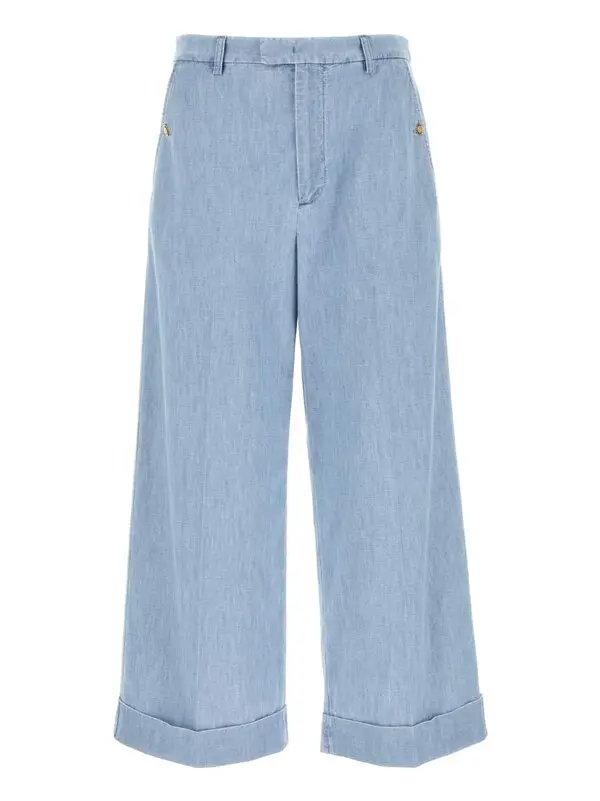 Valentino Garavani Denim Wide-leg Jeans - Light Blue