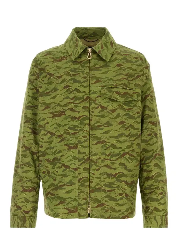 PALTO' Cotton-blend Camouflage Print Zip-up Jacket - Printed