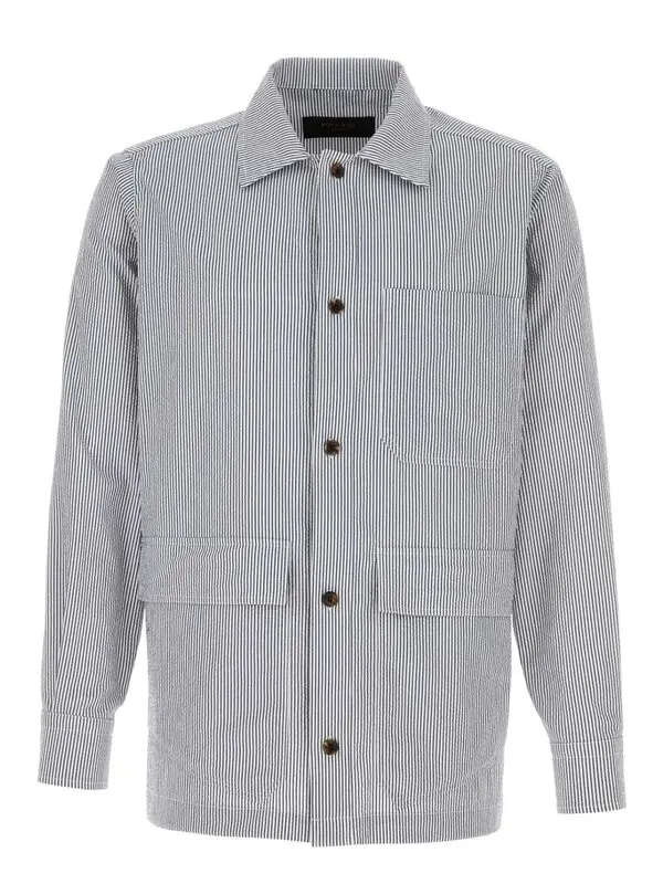 PALTO' Embroidered Polyester-blend Giovanni Shirt - Stripped