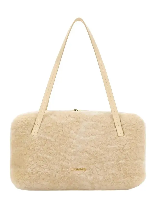 JIL SANDER Shearling Goji Pillow Mini Shoulder Handbag - White