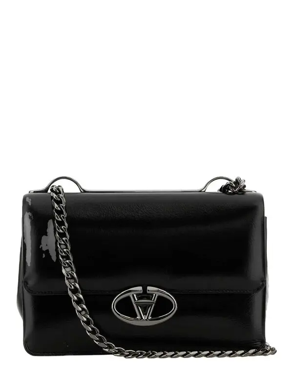 Valentino Garavani Vlogo Mini Leather Shoulder Bag With Crossbody Strap - Black
