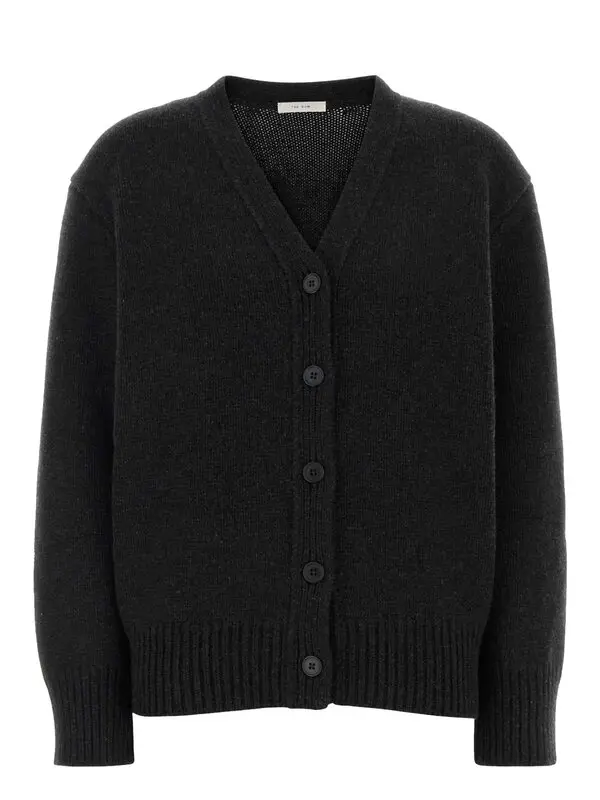 THE ROW Slate Stretch Cashmere Blend Pranavi Cardigan - Black