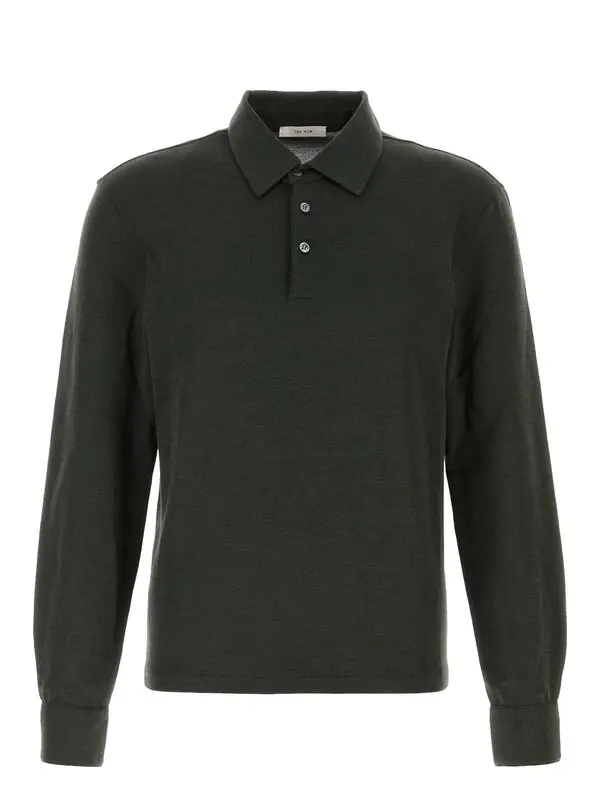 THE ROW Reyes Polo Shirt In Wool-silk Knit - Green