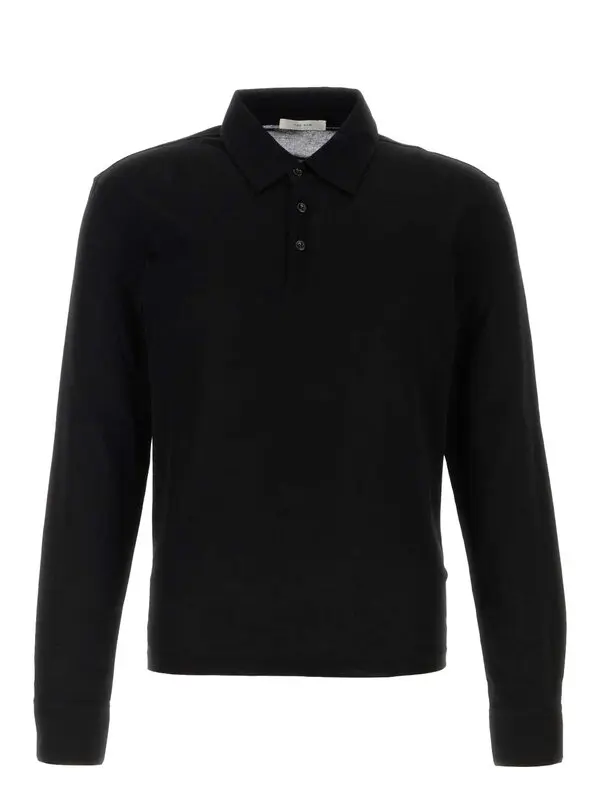 THE ROW Knit Reyes Polo Shirt - Black