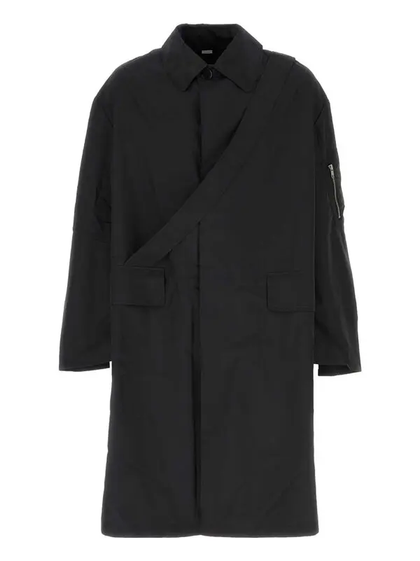 Random Identities Polyester Zip-up Jacket With Classic Collar - Black