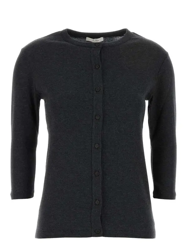 THE ROW Alena Cotton-cashmere-silk Cardigan - Grey