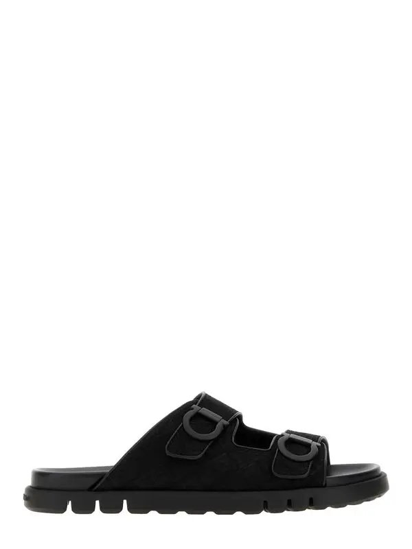 FERRAGAMO Jacquard Slippers - Black
