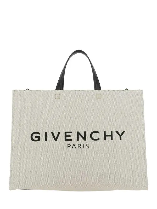 Givenchy Medium Canvas Shopping Handbag - White