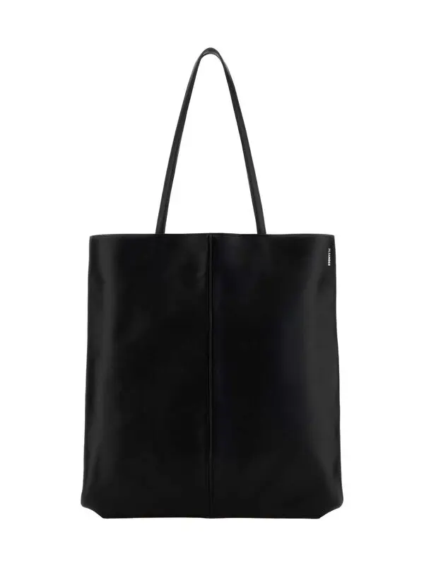 JIL SANDER Linea Leather Shopper Tote - Black